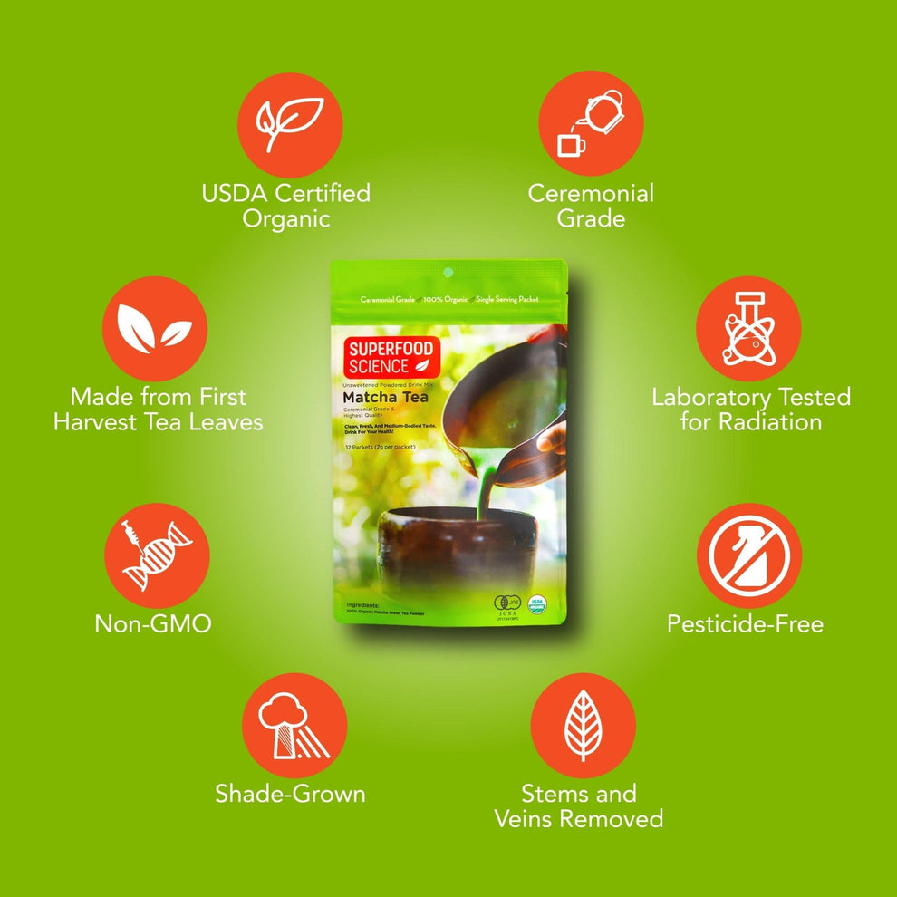 Organic Japanese Ceremonial Grade Matcha Tea Powder – Superfood Science