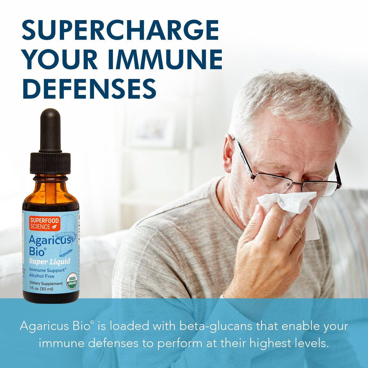 Agaricus Bio® Super Liquid - Agaricus Blazei Extract | Superfood Science